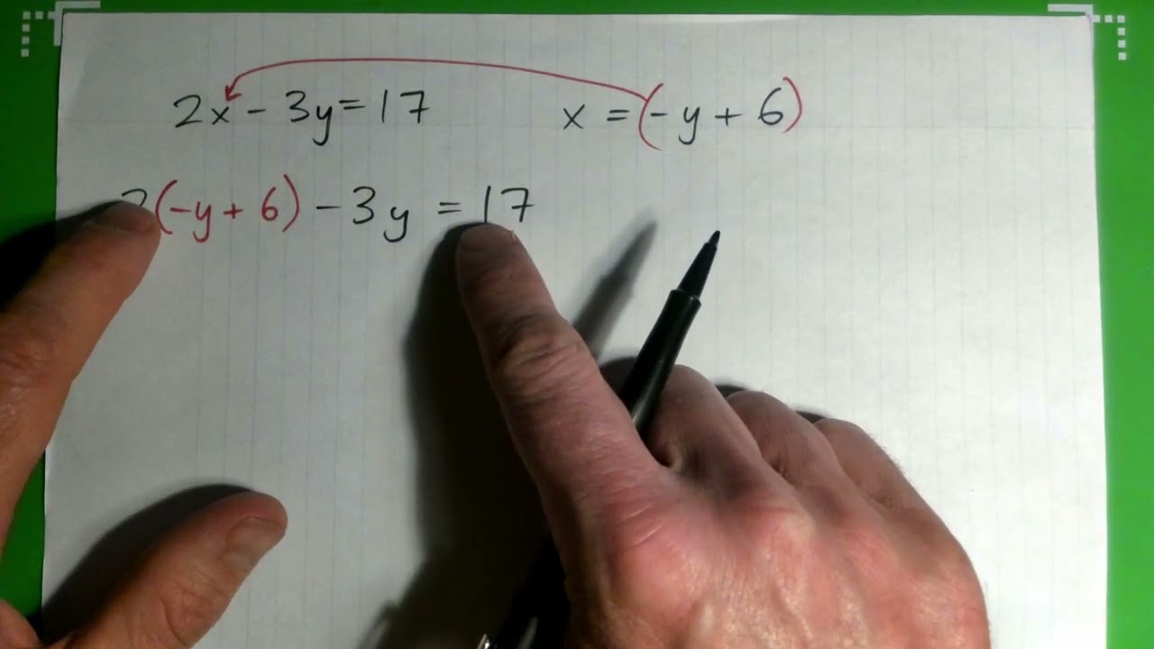 Solve By Substitution 2x 3y 17 And X y 6 YouTube Solve By Substitution 2x 3y 17 And X y 6 YouTube