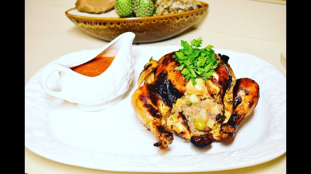 POLLO RELLENO AL HORNO ESTILO HONDUREÑO - YouTube