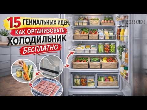 Как организовать холодильник БЕСПЛАТНО: 15 гениальных ХИТРОСТЕЙ