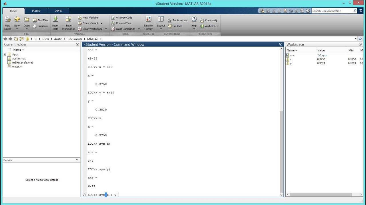 How to Display Answers in Fractions in MATLAB. [HD] - YouTube