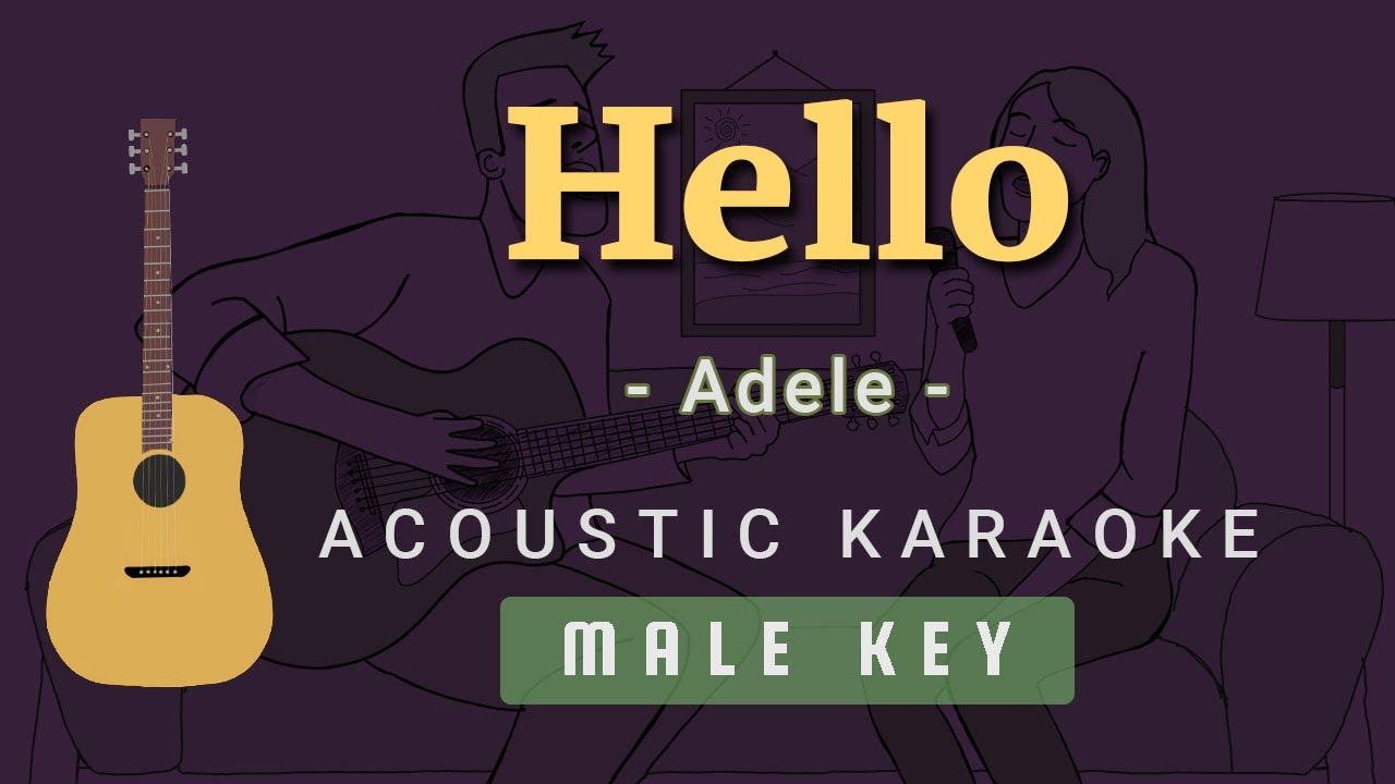 Hello Adele [acoustic Karaoke Male Key] Youtube