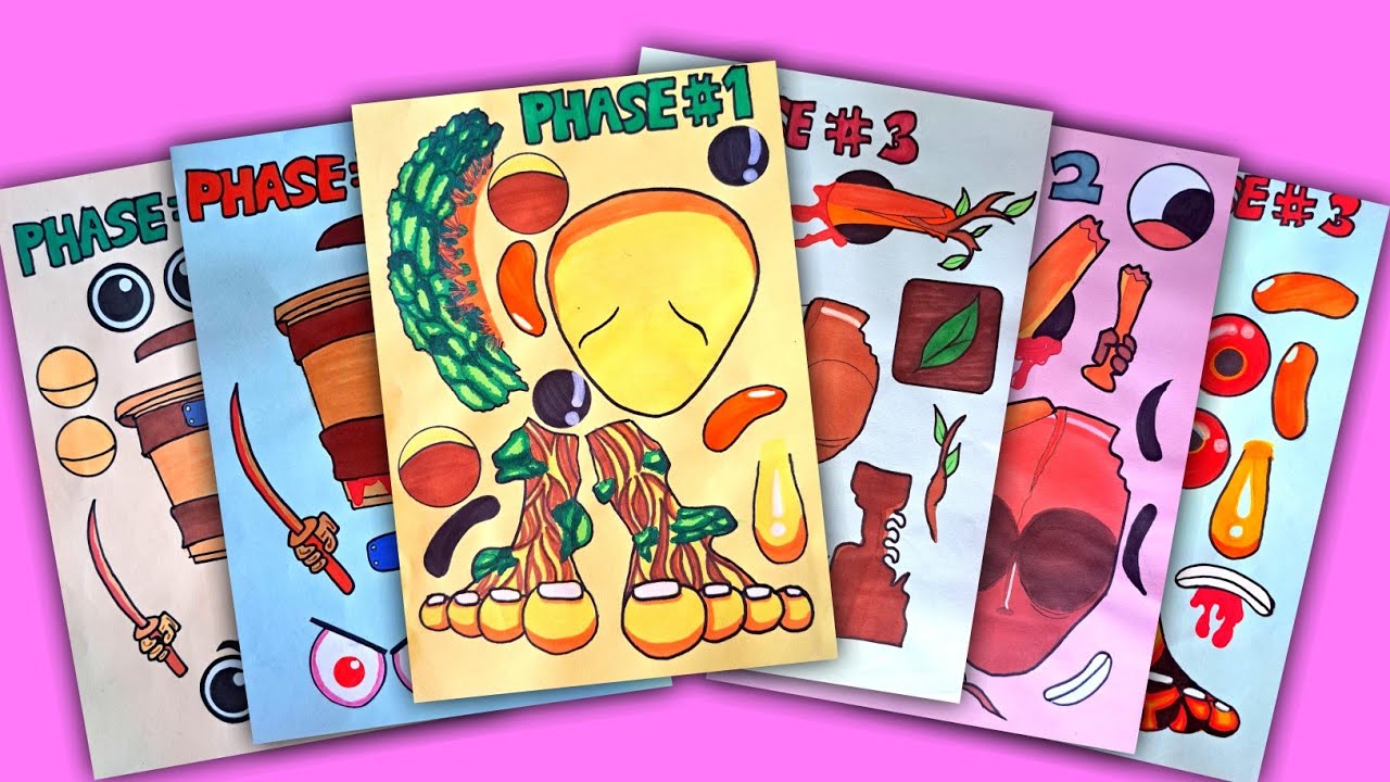 Sprunki Italian Brainrot Sticker Book DIY Phases 1vs2vs3vs4 |Sprunki ...