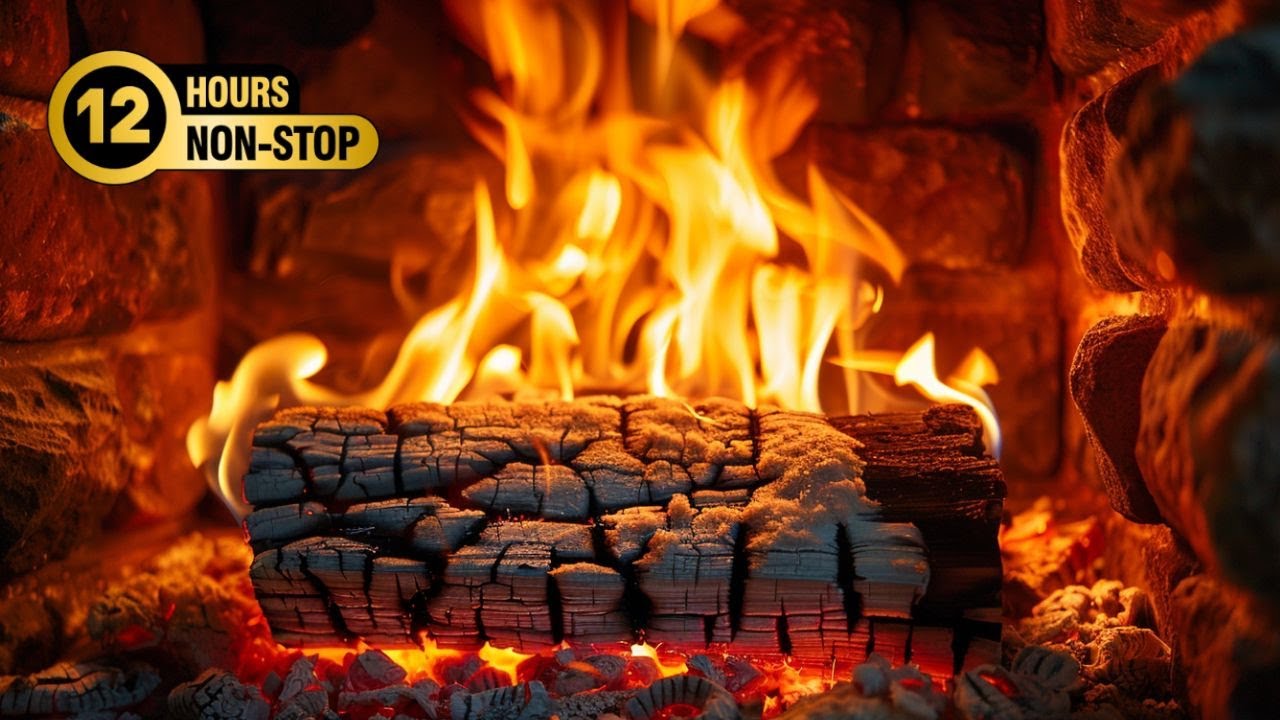 A Beautiful Fireplace Burning 🔥 Fireside Tranquility 🔥 Ambient ...