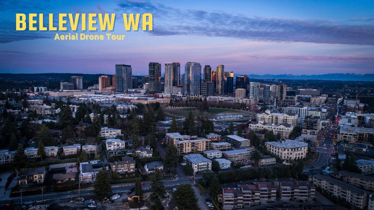 Bellevue City Washington by Drone 4k - Bellevue WA🇺🇸 4k Aerial Drone ...