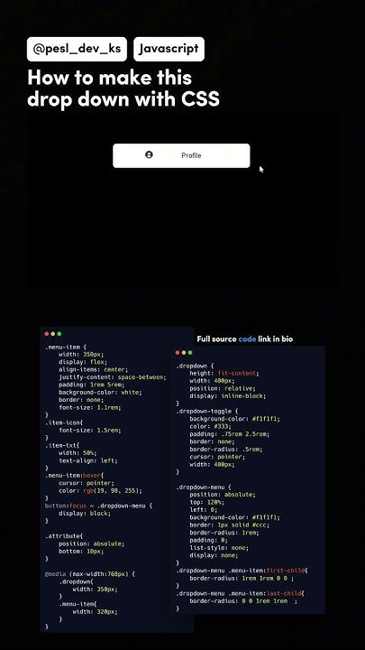 how to make drop down with css #coding src code:https://github.com/peslDevKs/drop-down-menu ...