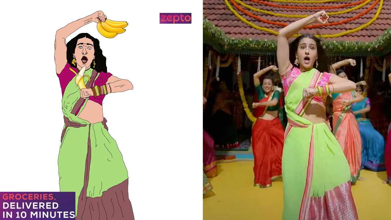 Chaka chak video song funny drawing meme||Atrangi re||Sara ali khan ...