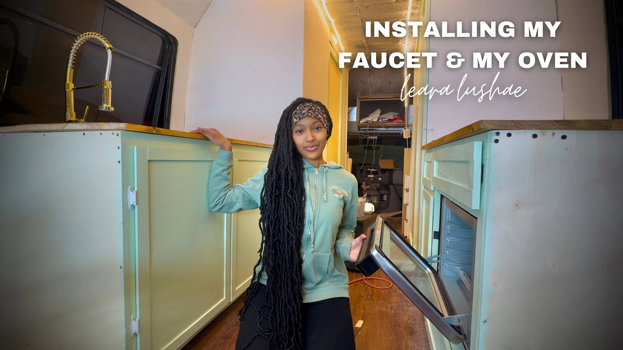 shuttle bus build // EP 31 // installing my faucet and my oven - YouTube
