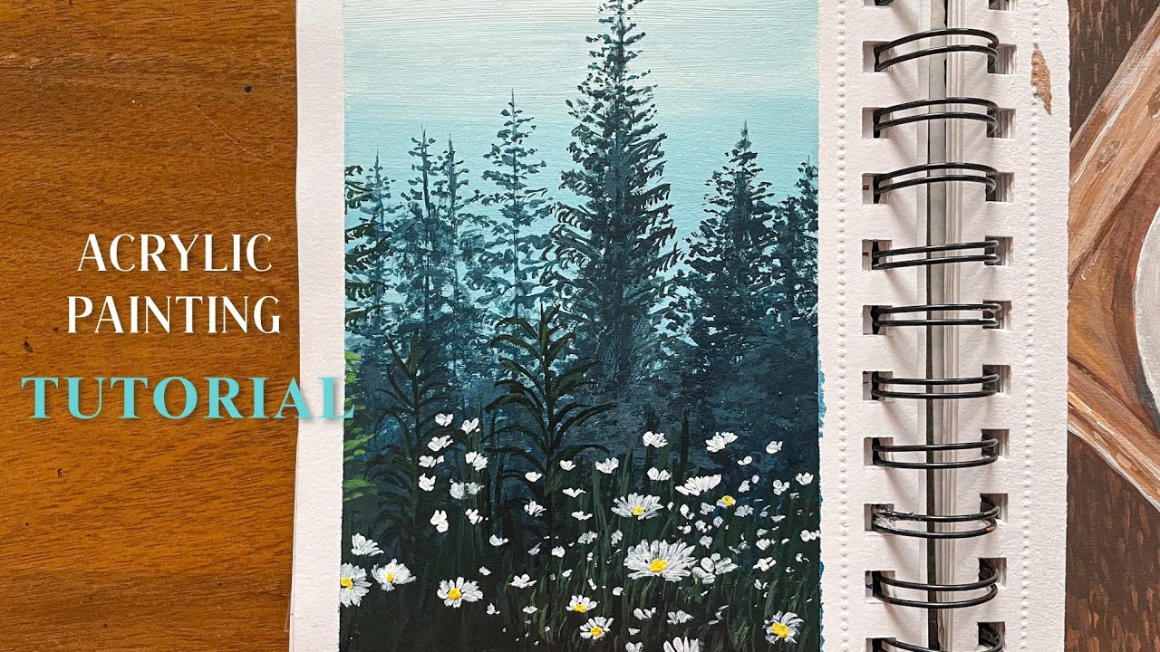 ACRYLIC painting of a *MISTY FOREST*🌲 / Relaxing art process / Paint ...