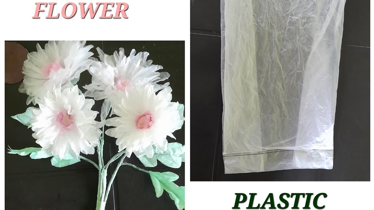 🌸 പ്ലാസ്റ്റിക് കവർ കൊണ്ട് ഒരു അടിപൊളി ഫ്ലവർ/Flower/Flower making using ...