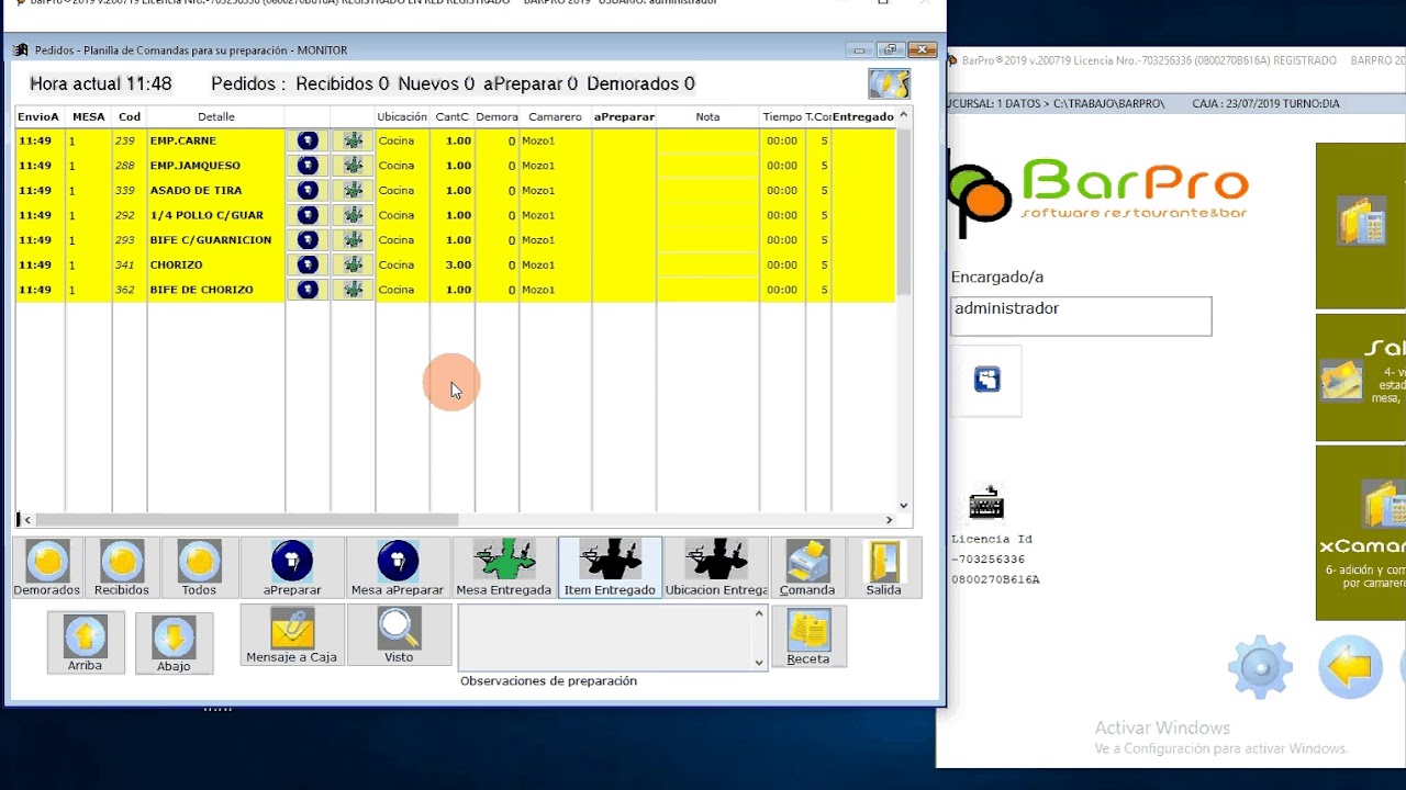 Barpro® Monitor de Pedidos , Software Restaurant Bar Delivery ...