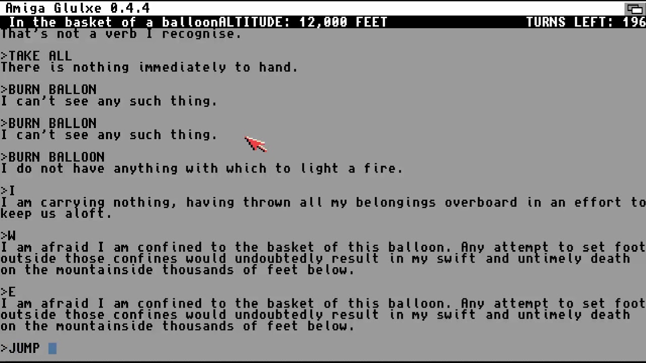 AMIGA TO HELL IN A HAMPER ITS GLULX TEXT ADVENTURE GLULXE INTERPRETER ...