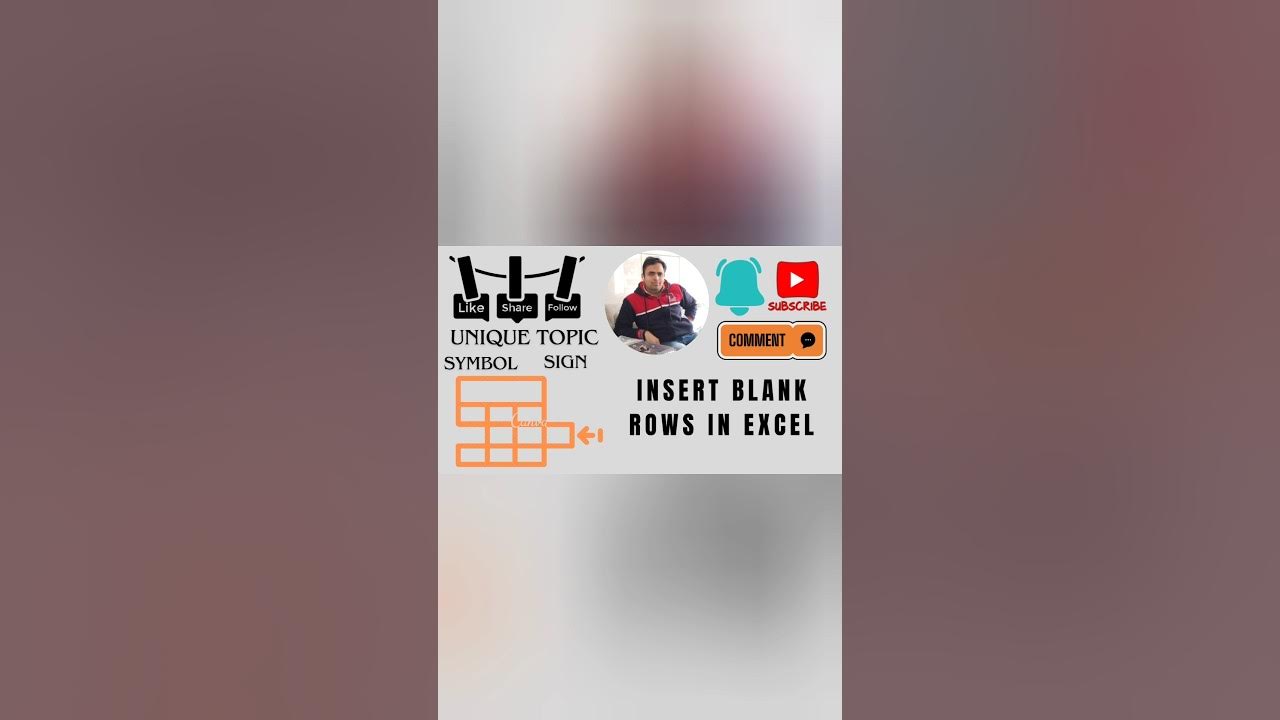 # INSERT BLANK ROWS IN EXCEL - YouTube