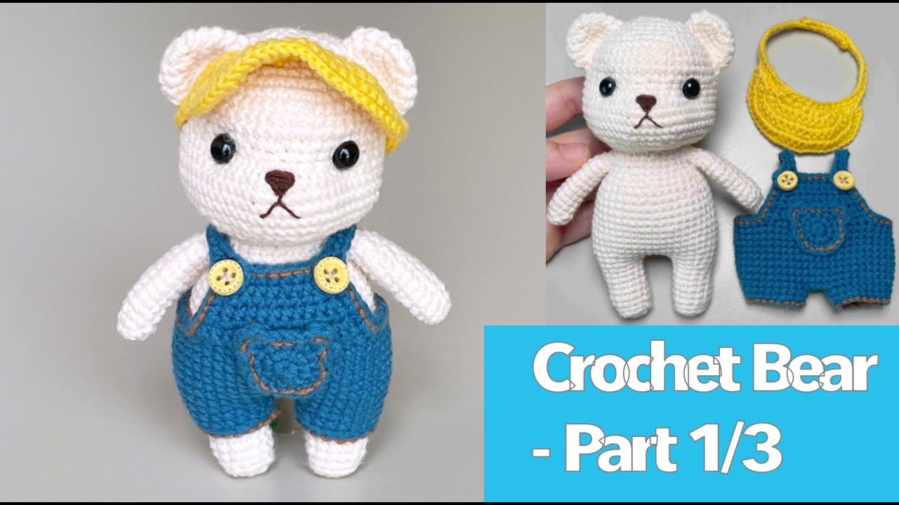 [Part 1/3] Crochet Tutorial Teddy Bear for Beginner Amugurumi DIY Gift ...
