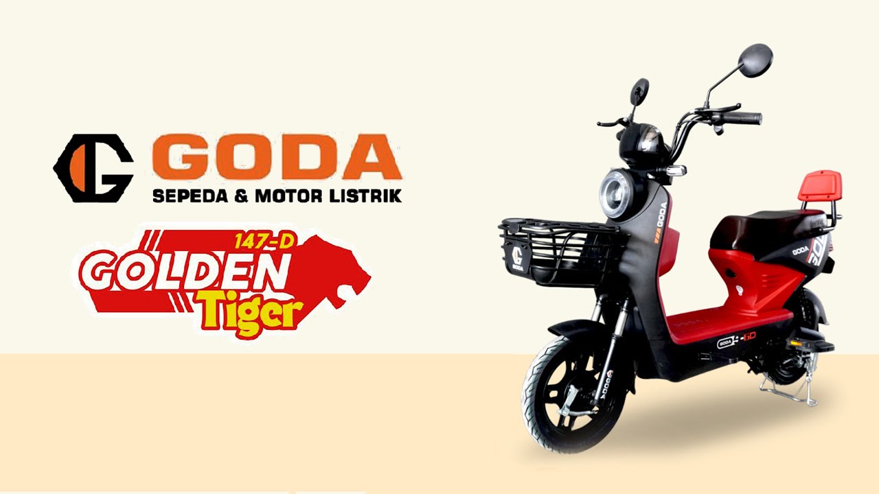 Sepeda Listrik Goda 147 DS Golden Tiger - YouTube