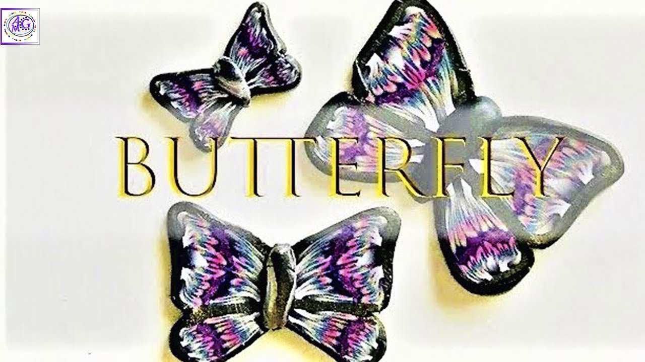 Easy Polymer Clay Butterfly - Simple Cane - Polymer Clay Tutorial - YouTube