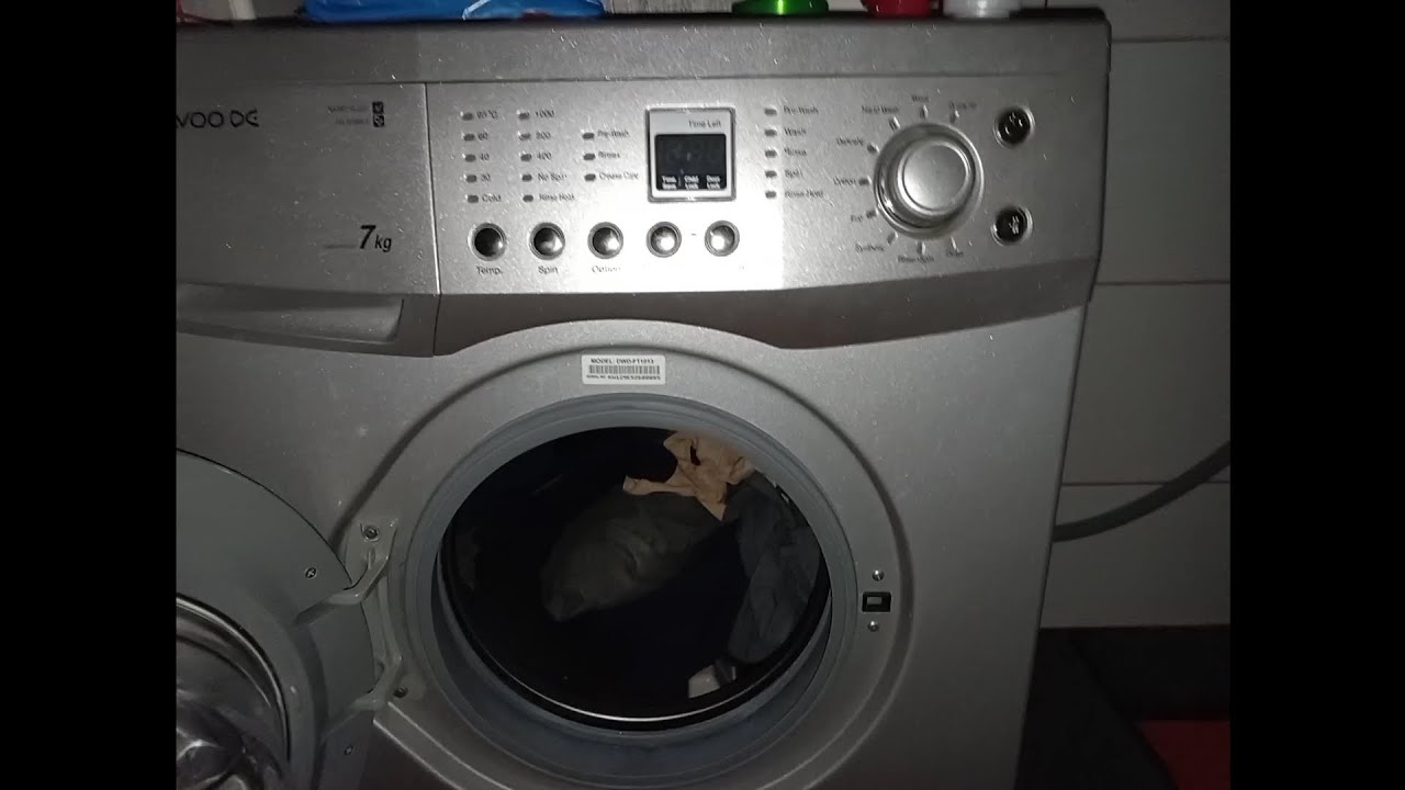 DAEWOO washing machine Quick 30 40°C wash - YouTube