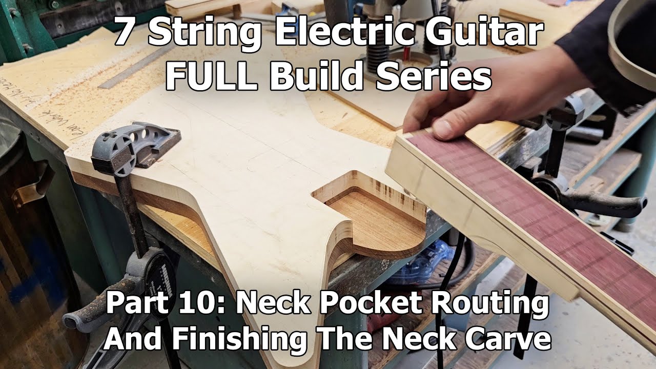 7 String Baritone Guitar - Part 10 Finishing the Neck and Pocket - YouTube