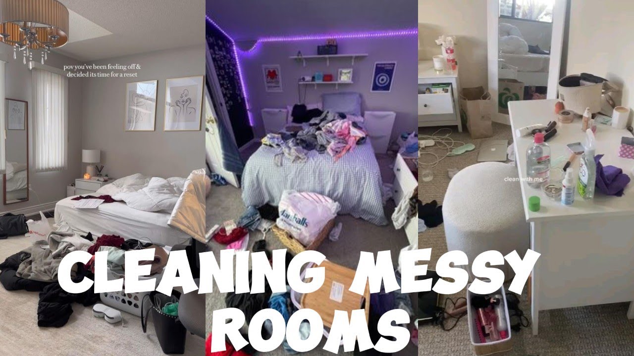 CLEANING MY MESSY ROOM 🧹 Aesthetic TikTok Room Transformations pt2 ...