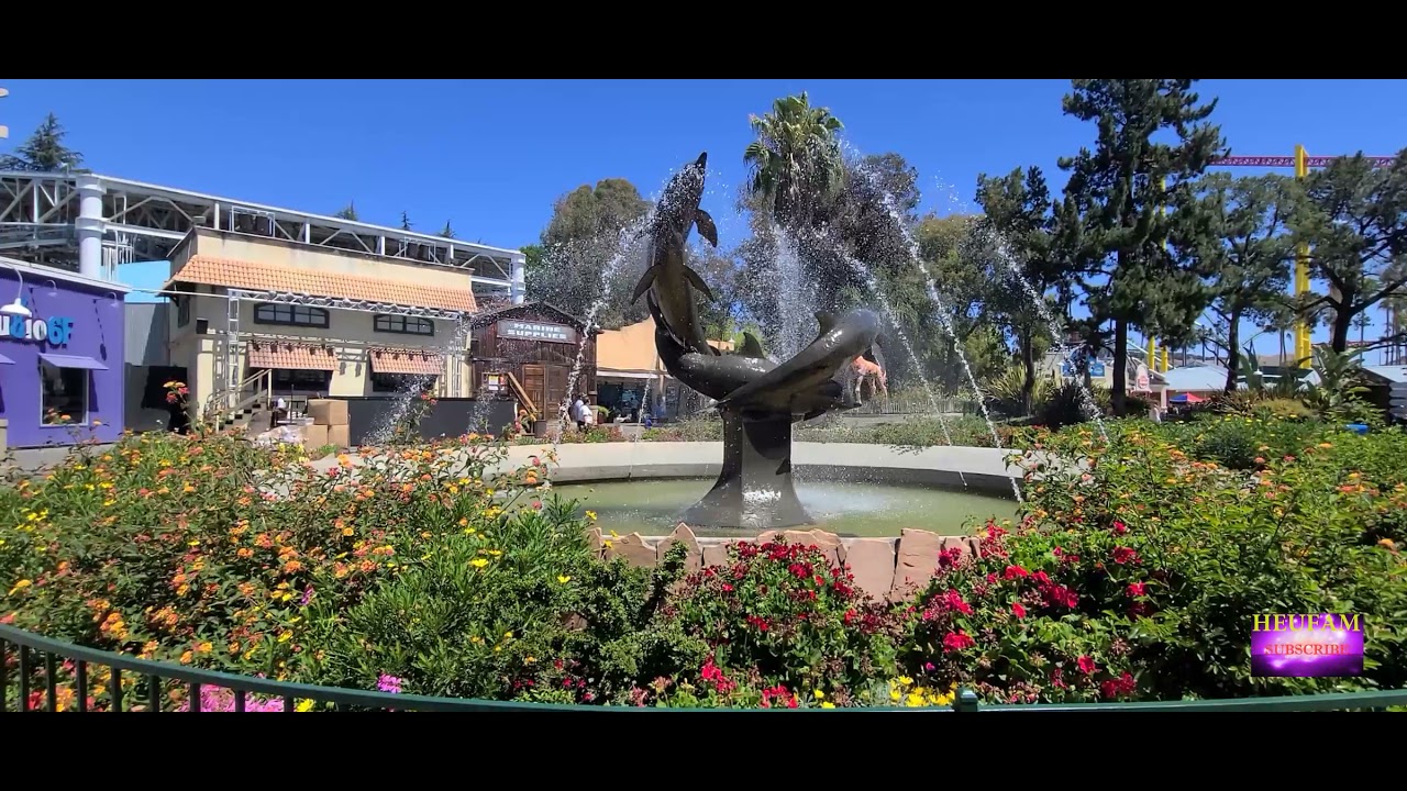 The Beautiful Dolphin Water Fountain - Six Flags Discovery Kingdom ...