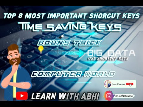 || TOP 8 MOST IMPORTANT TIME SAVING SHORTCUT KEYS IN COMPUTER || Learn ...