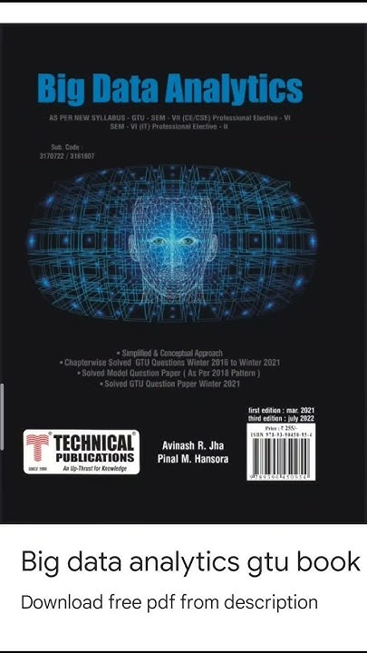 Big data analytics/gtu/BE/sem 7/Computer science and engineering book pdf - YouTube