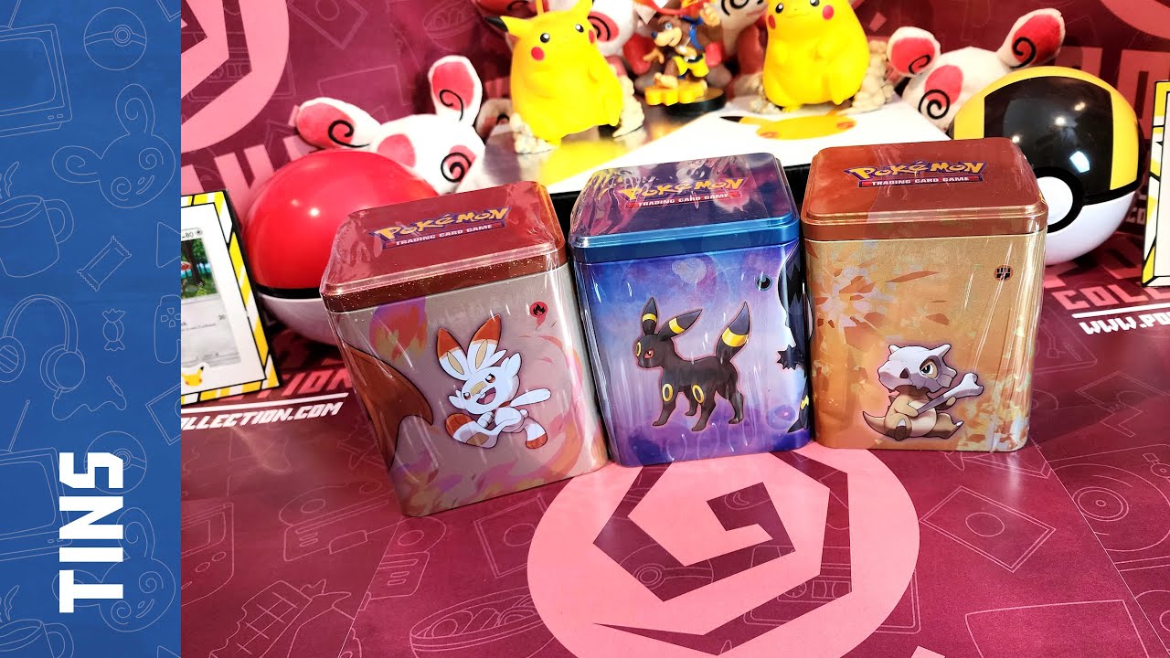 STACKING TINS! 🟥🟫⬛️ Opening THREE Pokémon STACKING TINS: Fire, Fighting ...