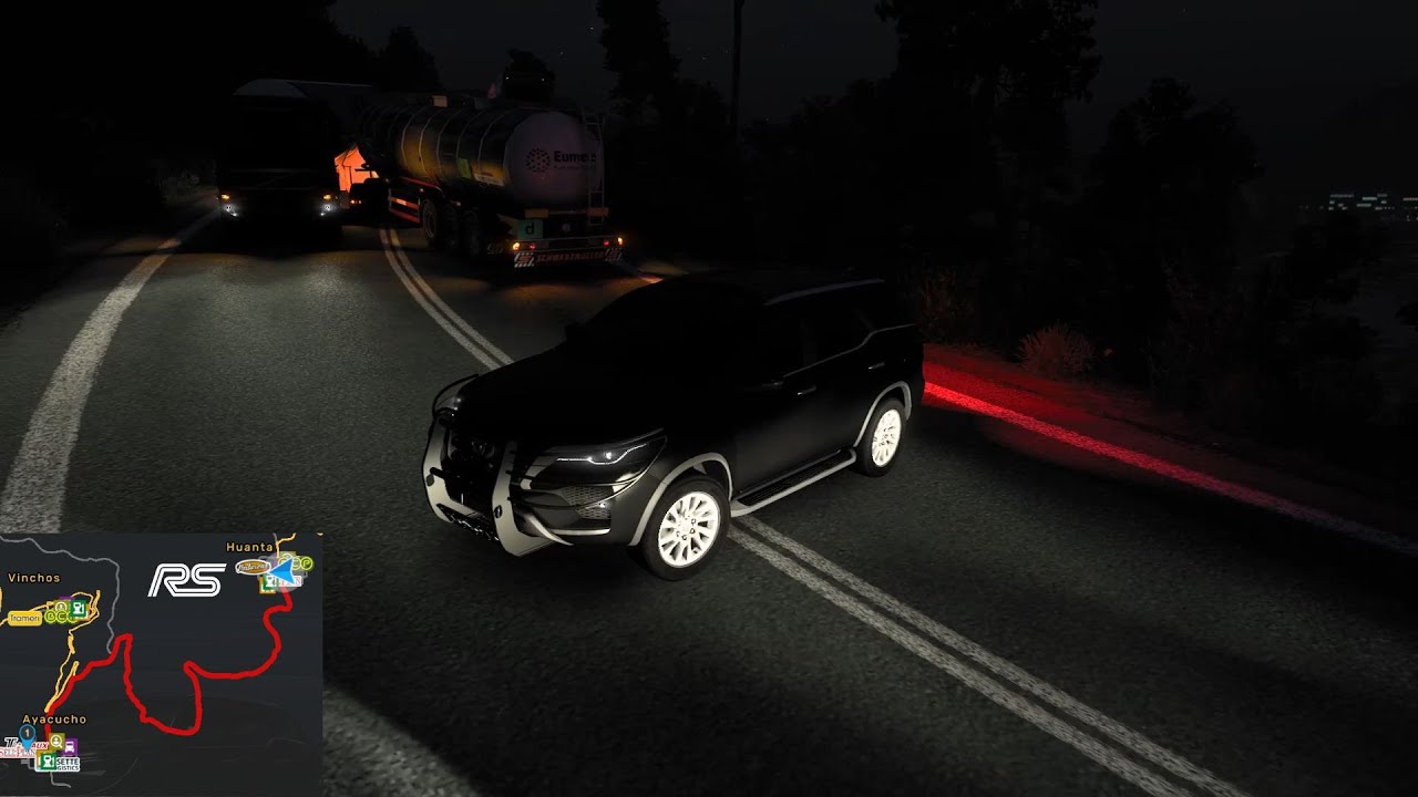 Toyota Fortuner Night Driving On Mountain Roads | Euro Truck Simulator ...