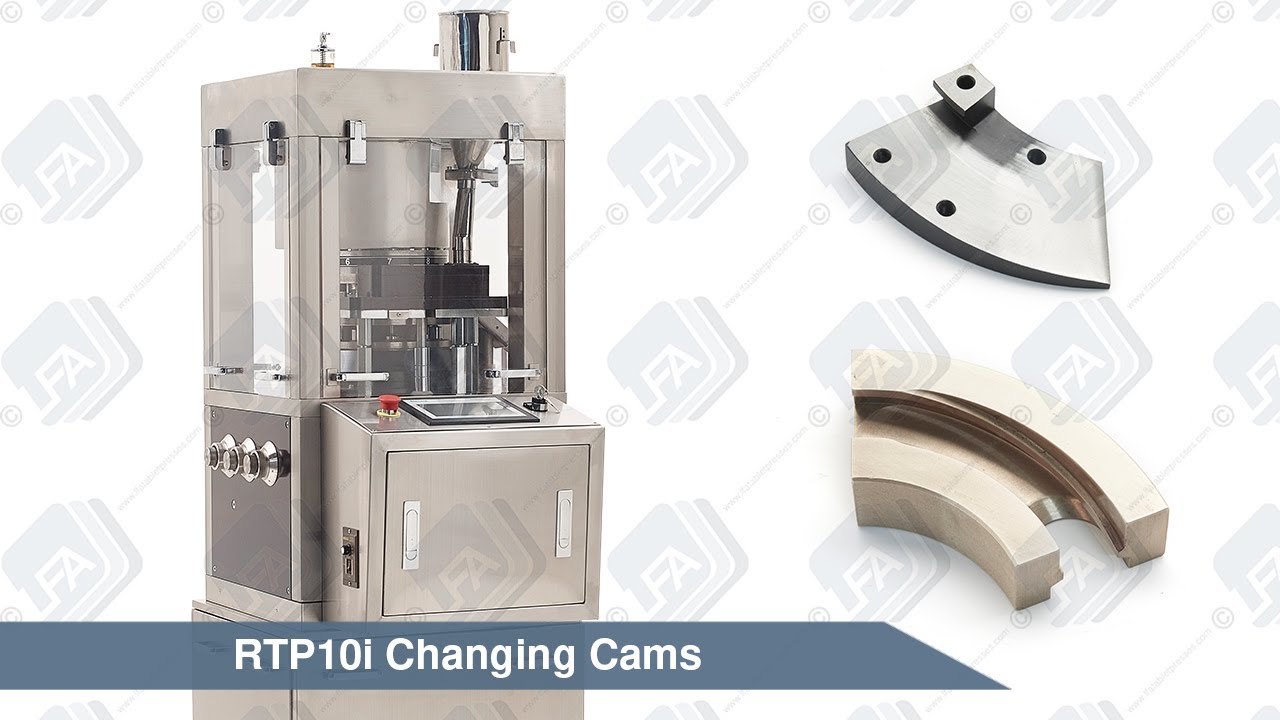 RTP10i Rotary Tablet Press - Changing Lower Cams - YouTube
