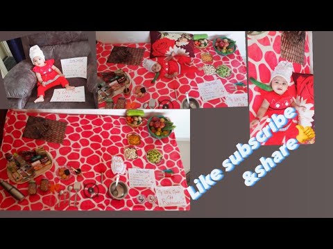 Kitchen Theme baby photoshoot idea at Home|| baby chef photoshoot idea ...