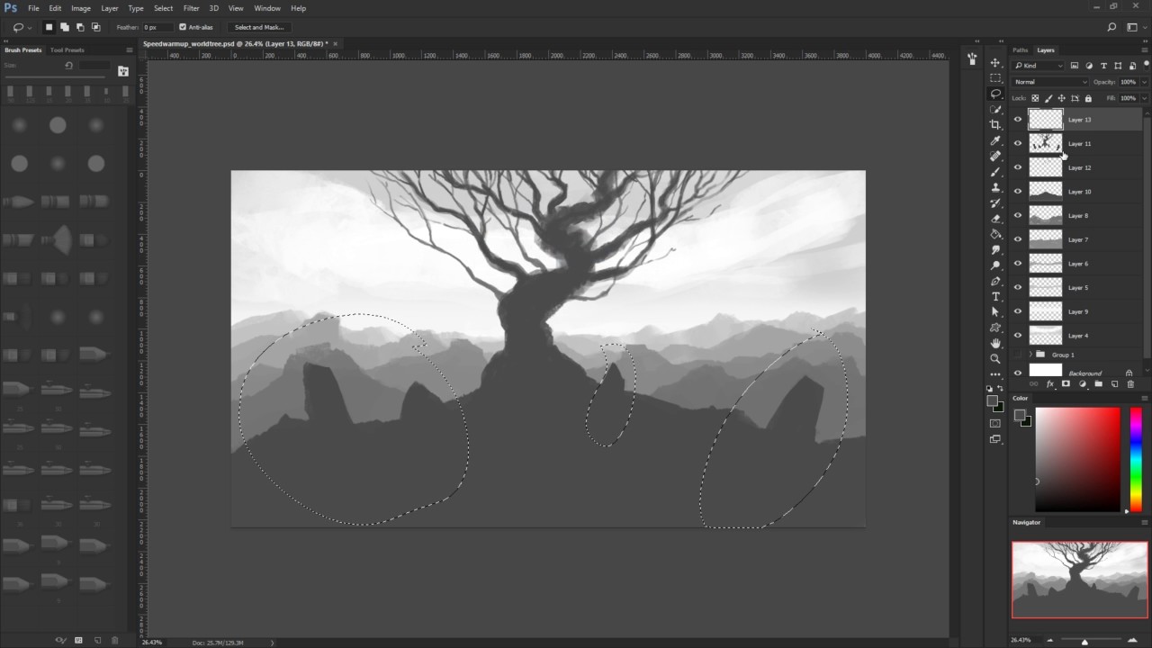 Speedpaint: warmup sketch in grey scale - YouTube
