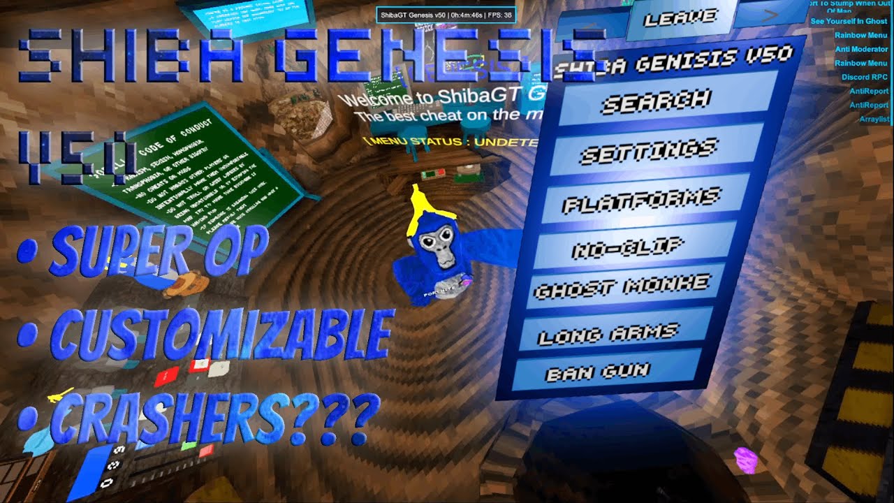 THE MOST OP MOD MENU, (Shiba genesis V50) - YouTube