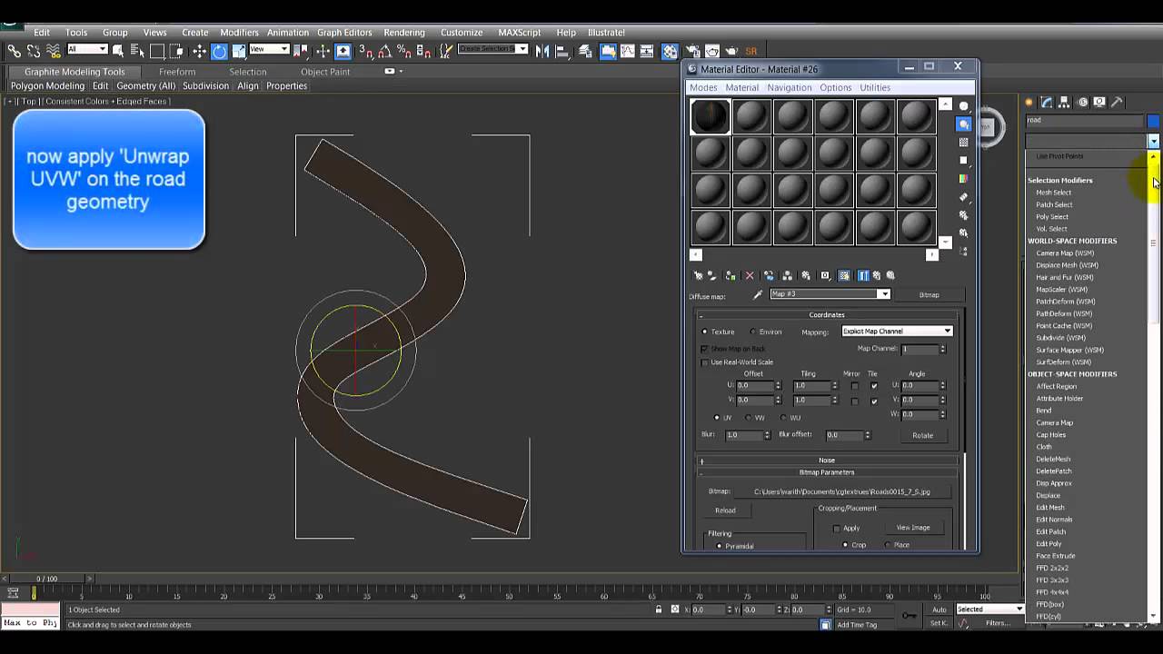 Curved Road Texturing in 3Ds Max - YouTube