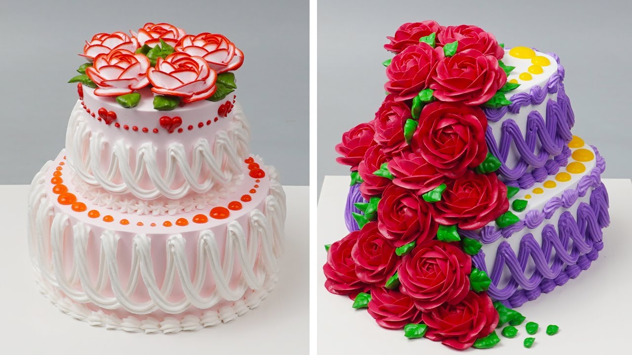 Beautiful Cake Decorating Tutorials For Wedding | Satisfying Cake Ideas ...