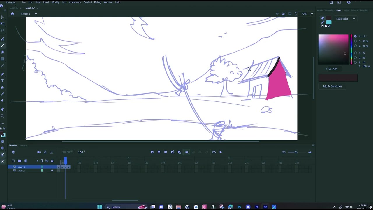 Create 2d Animation scene in Adobe Animate CC 2022 with AI tools - YouTube