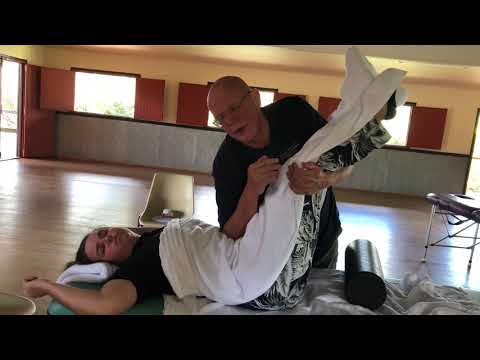 Abdominal massage and assisted abdominal breathing. Naturopath Brandon Raynor demonstrates.