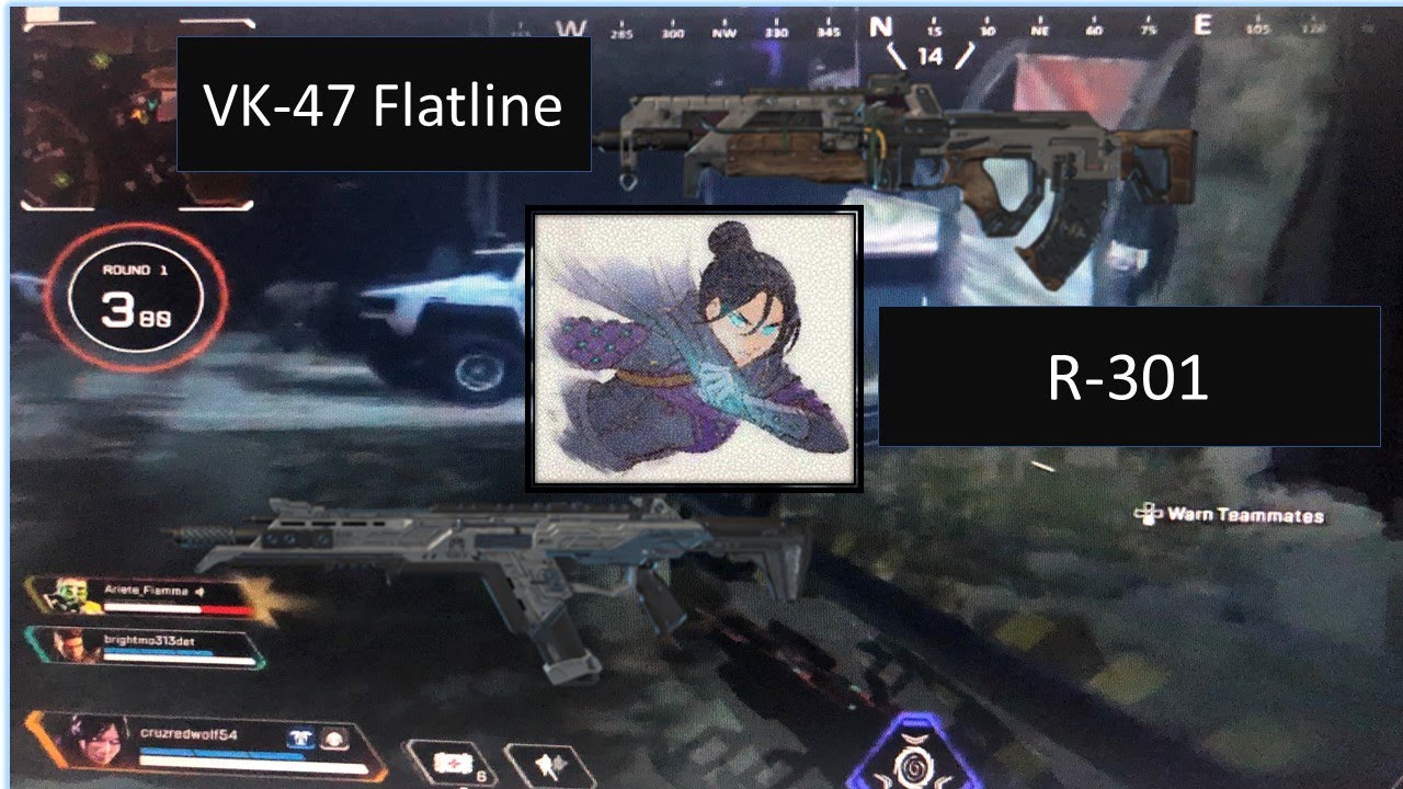 Apex Legends wraith R-301 combo with the VK-47 Flatline bring it on ...