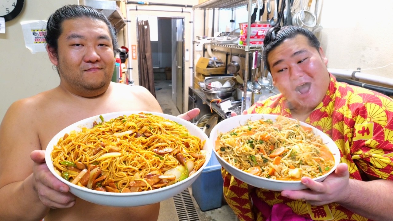 (Sumo Food) Sumo Feast After Intense Training! Birthday Cake, Napolitan ...