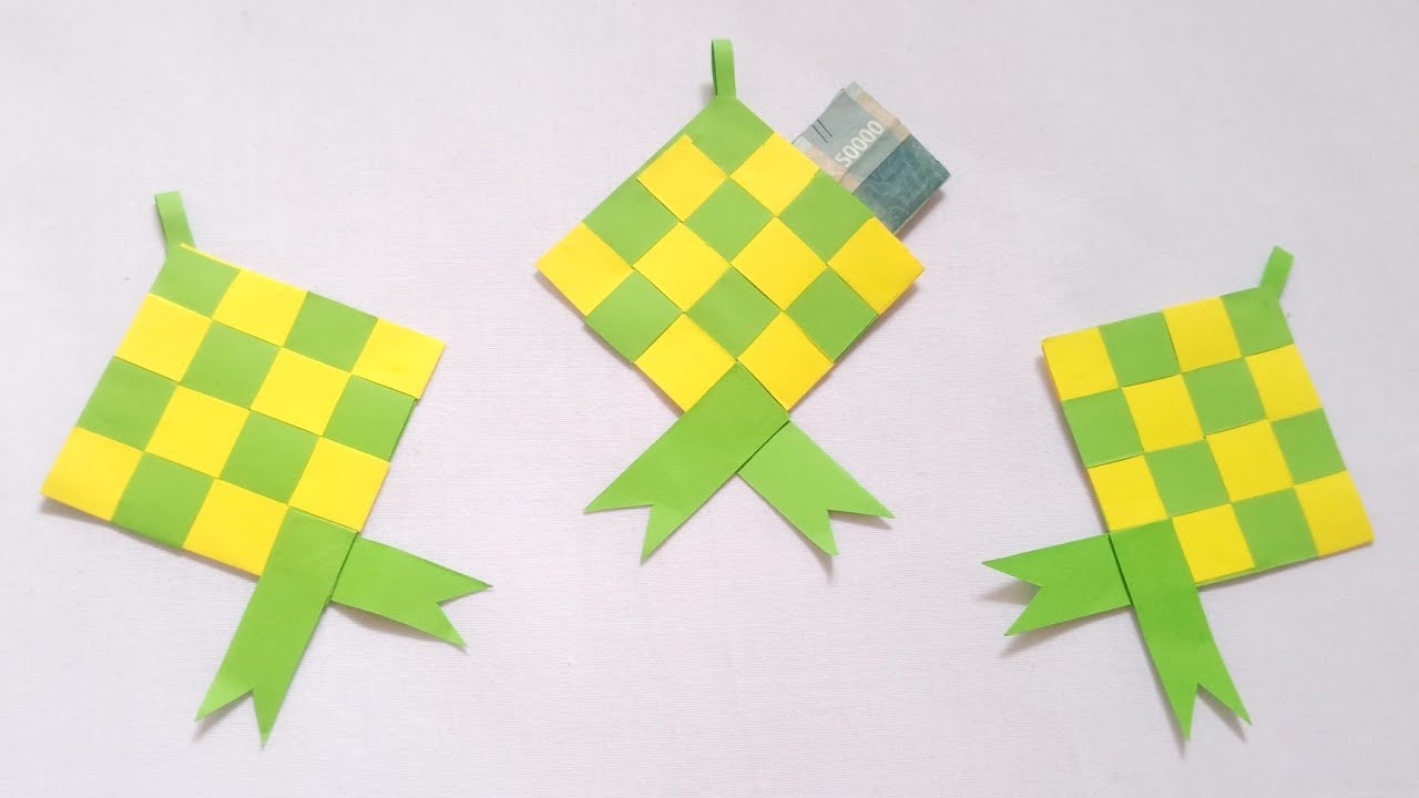 Cara Membuat Amplop Lebaran Model Ketupat dari Kertas Origami || Amplop ...