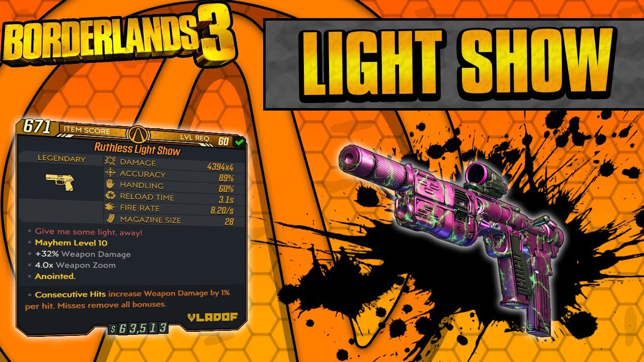 Borderlands 3 | Light Show Legendary Weapon Guide (Quad Bullet Spam ...