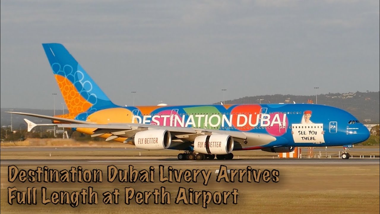 Emirates Destination Dubai Livery [A6-EEU] Arrives Full Length at Perth ...