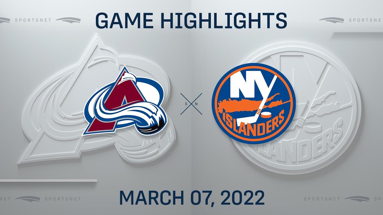 NHL Highlights | Avalanche vs.Islanders - Mar. 7, 2022 - YouTube