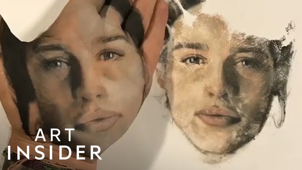 Artist Uses His Handprint To Create Amazing Portraits - YouTube