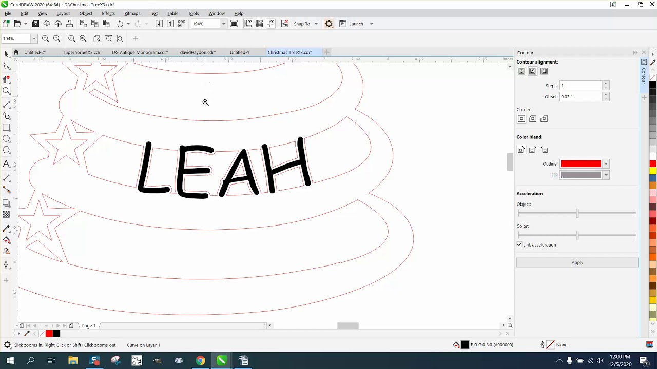 Corel Draw Tips & Tricks Christmas Tree with stars Part 5 Add Bling ...