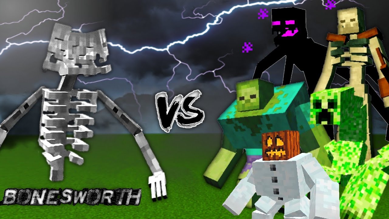 BONESWORTH VS MUTANT CREATURES - MCPE - YouTube