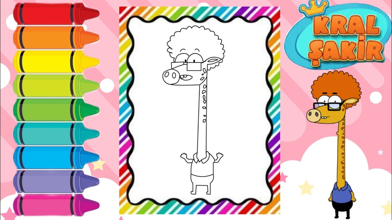 King Shakir Giraffe Arif Coloring | Kids Coloring Video#coloring # ...