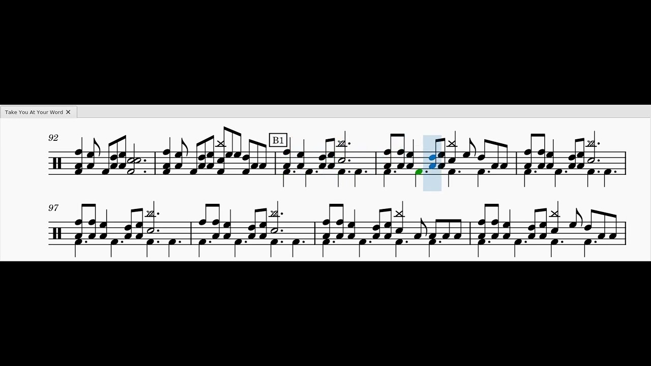 Take You At Your Word Drum Sheet Music Tutorial - YouTube