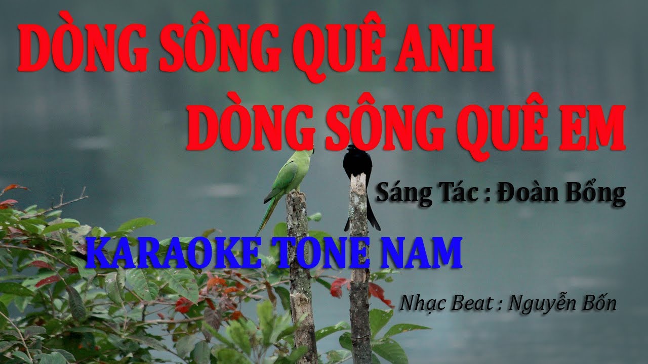 Karaoke Dòng Sông Quê Anh Dòng Sông Quê Em Tone Nam - YouTube