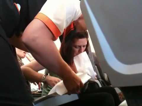 Drunk Girl being sick on easy jet 6114 seat 23c