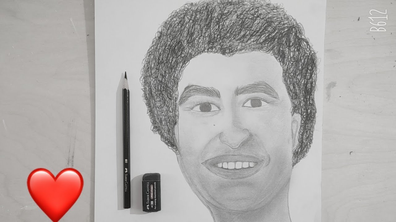 طريقه رسم علي ربيع خطوه بخطوه 👍💝💝 How to draw Ali rabe3 🥰 - YouTube