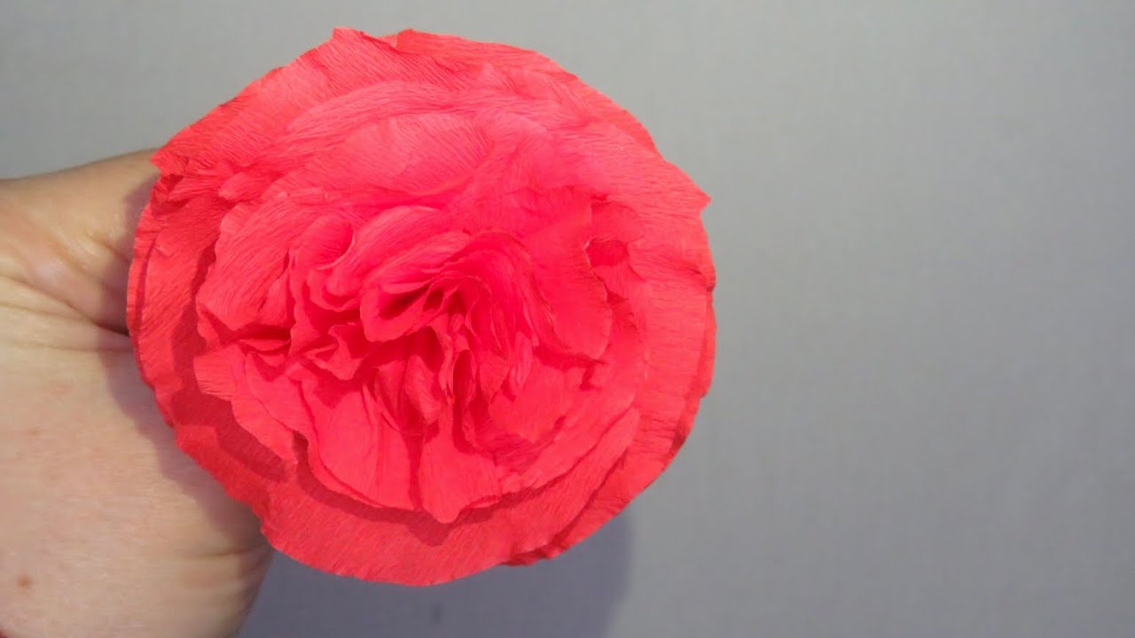 Wow! Beautiful Red Crepe Paper Flower🌹/Une Fleur En crépon Facile Et ...